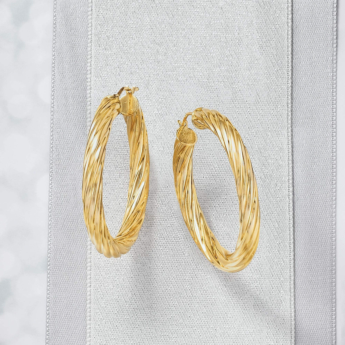 Ross-Simons Italian 14kt Yellow Gold Twisted Hoop Earrings