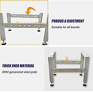 Mini-Split Air Conditioner Bracket Floor Stand, Ground Mounting Bracket for Outdoor Ductless Mini Split Air Conditioner, Galvanized Steel Condenser Bracket Heat Pump Base, Universal Design