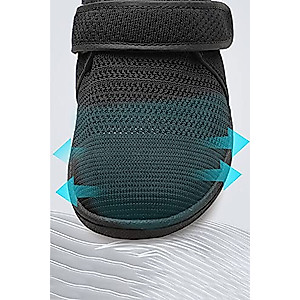 Yibobay Diabetic Shoes for Women Width X-Wide Shoe for Elderly Women Wide Shoes for Women Walking Shoes Adjustable Closure Breathable Lightweight Non Slip for Swollen Feet Edema Black 9.5