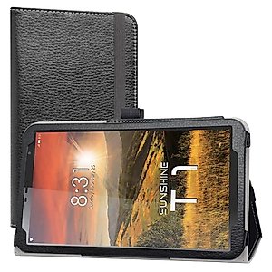 LiuShan PU Leather Slim Folding Stand Cover Case for Sunshine T1 Elite/Foxx T8/Qlink Scepter 8/Sky Pad 8/NUU Tab 8/Sky Devices Elite OctaX/Sky Devices Elite T8 Plus/Xmobile X8/Sky Devices,Black