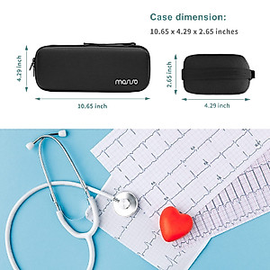 MOSISO Stethoscope Case, Stethoscope Storage Bag Case Travel Organizer Compatible with 3M Littmann Classic III/Lightweight II S.E/Cardiology IV/MDF Acoustica Stethoscopes and Accessories, Black