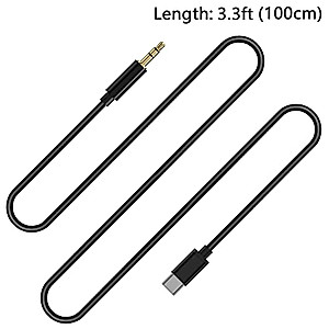Linkidea Audio Cable for Sony WH-1000XM5 1000XM4 1000XM3 XB910N XB900N CH710N CH700N H910N MDR-XB950BT 1AM2, XB950N1, XB750BT Headphones, USB-C to 3.5mm TRS Replacement Aux Cord (3 ft / 1m 2Pack)