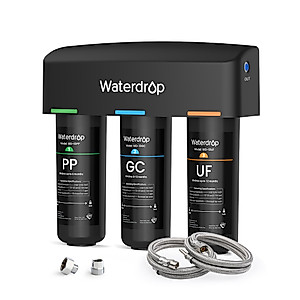 Waterdrop WD-TSA-UF 0.01 μm Ultra Filtration Under Sink Water Filter, Under Sink Water Filtration System-9-Stage Filtration, Reduces Chlorine, Taste and Odor, Fluoride, Advanced USA Tech
