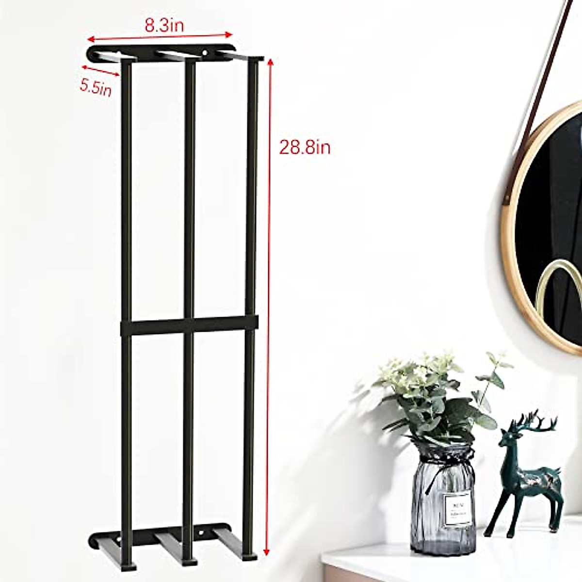 2022 Towel Rack for Bathroom, Bath Towels Storage Holder Wall Mounted, Modern Rolled Folded Towels Organizer, Bathroom Organization, Stainless Steel Metal Washcloths Towels Vertical Shelf (Black)