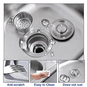 Outdoor Utility Sink,Free Standing Stainless Steel Laundry Tub, Single Bowl Portable Washing Hand Basin Station,with Cleaning Table&Storage Shelves for Garage, Restaurant, Kitchen,Camping, Backyard(Do