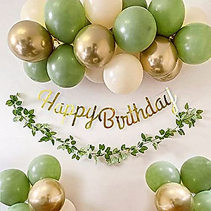 JOYYPOP Sage Green Balloons 110 Pcs Olive Green Balloon Garland Kit 5 inch+10 inch+12 inch+18 inch Green Balloons for Baby Shower Birthday Party Decorations