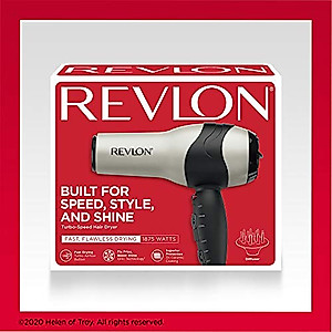 Revlon Turbo Hair Dryer | 1875 Watts of Maximum Shine, Fast Dry (Silver)