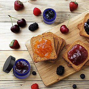 Cornucopia Brands Combination 12 Pack of Cobalt Blue 1oz & 2oz Glass Cosmetic Jars, Lids Included; Refillable Containers for Creams, Lotions