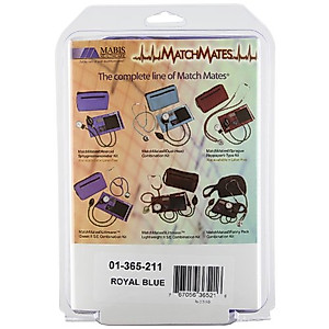 MABIS MatchMates Aneroid Sphygmomanometer Manual Blood Pressure Monitor Fanny Pack Kit with Calibrated Adult Nylon Arm Cuff and Sprague Rappaport Stethoscope, Professional Quality, Royal Blue