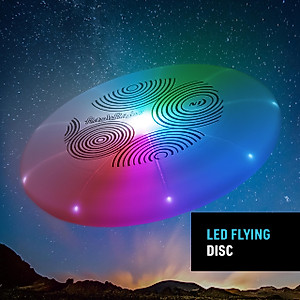 Nite Ize Flashflight Light Up Flying Disc - Family Game Night Fly Disc Toy - LED Disc with Replaceable Batteries - Family Game Night Accessories with Light - Disc-O