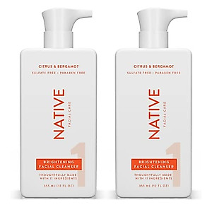 Native Sensitive Face Wash, Facial Cleanser with Aloe and Vitamin B3, Daily Face Cleanser for Sensitive Skin, 2-Pack, 12Fl Oz