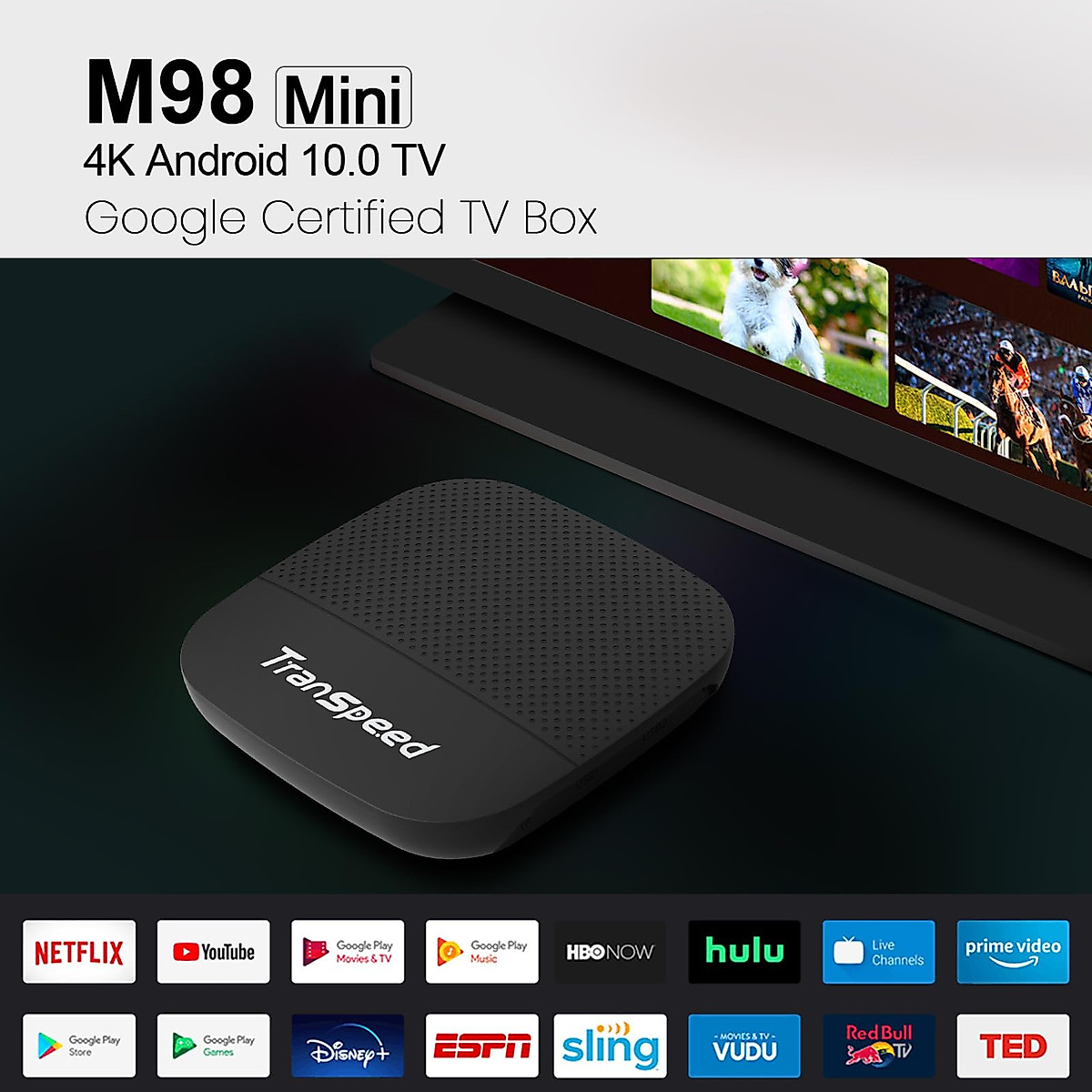 Android 10 TV Box 2G RAM 16G ROM Allwinner H313 with ATV, BT 5.0 Quad-Core 64 Bits 4K UHD H.265 Ethernet LAN TV Box