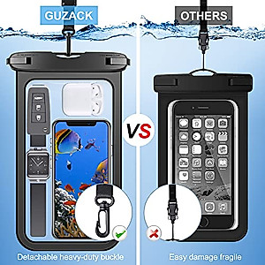 Extra Large Waterproof Phone Pouch, IPX8 Universal Water Proof Phone Case, Cell Phone Dry Bag for iPhone Samsung Galaxy, Up to 10.5" with Full Perspective On Both Side (2 Pcs)