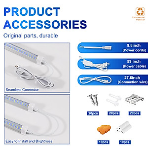 PARNOARCK Led Shop Lights,Led Shop Light 4FT 50W 6500K Daylight White 7000LM,Led Shop Lights Linkable Clear Cover Integrated V-Shape,Led Shop Lights 4 Foot for Workshop (2 Pack)