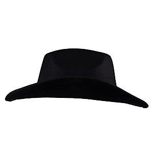 UwantC Faux Felt Cowboy Hats for Men Women Western Cowgirl Hat with Buckle Black One Size