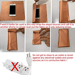 Amerthing Pure Copper Faraday Fabric RF & LF Electromagnetic Fields Gold Color Blocking Fabric 1 Meter (39"x43" inch)