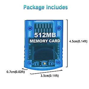 Mcbazel 512MB (8192 Blocks) Memory Card for Gamecube and Wii Console - Blue
