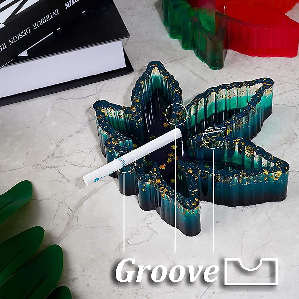 Ashtray Mold for Resin, Large Leaf Silicone Mold for Epoxy Resin, Maple Leaf Rolling Tray for Jewelry Storage Box, DIY Craft Gift, Home Decoration