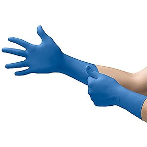 Microflex SafeGrip SG-375 Extra Thick Disposable Latex Gloves for Life Sciences, Automotive w/ Textured Fingertips - Small, Blue (Box of 50)
