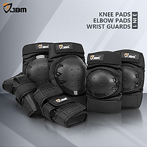 JBM Adult & Kids Knee Pads Elbow Pads and Wrist Guards for Inline Skating, Roller Skating, Skateboarding, Scootering