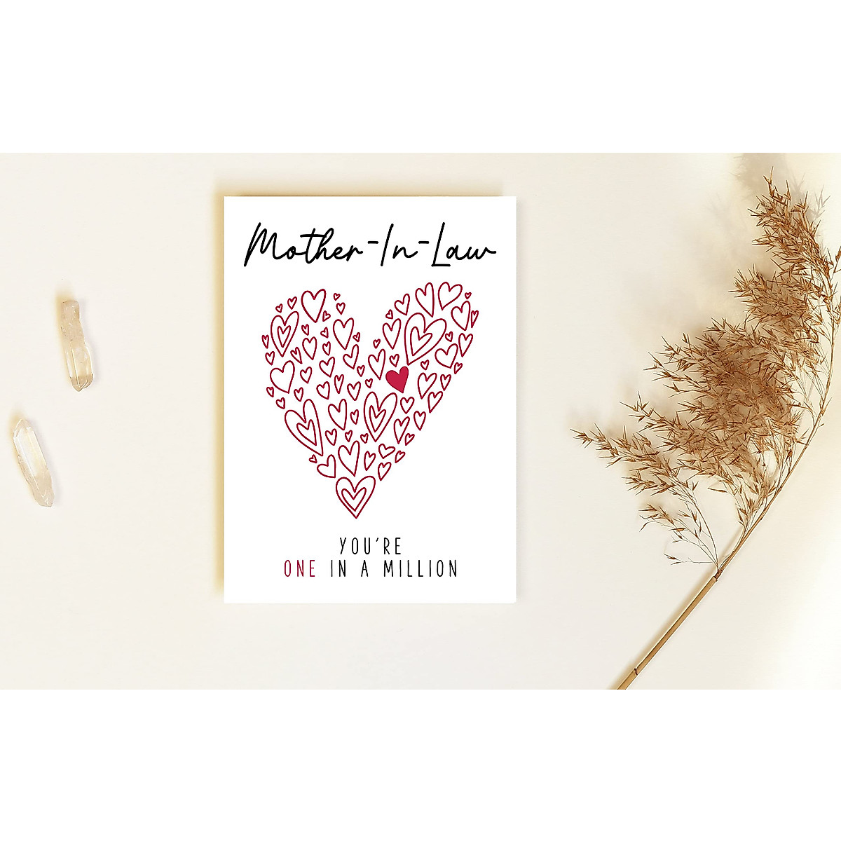 Mother-In-Law You're One In A Million Card - Mother-In-Law Birthday Card - Thank You Greeting Card - Card For Her - Anniversary Card- Mother's Day Card- Thank You Card- I Love You Mother-In-Law Card