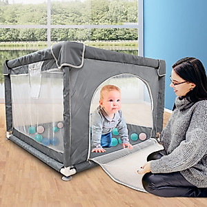 Baby Playpen,Samll Playpens for Baby, Playpen Baby Fence for Toddlers, Baby Play Area, Baby Play Yard Fence，Baby Gate Playpen (36"x36")