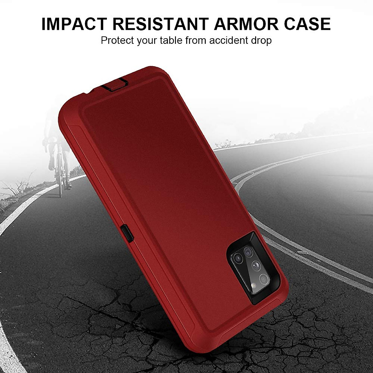 Jelanry for Samsung A71 5G Case Heavy Duty Protective Shell [Not for A71 5G UW SM-716V] Shockproof Sports Anti-Scratches Cover Non-Slip Bumper Hybrid Phone Cases for Samsung Galaxy A71 5G, Red/Black