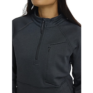 Burton Women's Standard Multipath Grid Quarter-Zip Fleece, True Black, X-Large