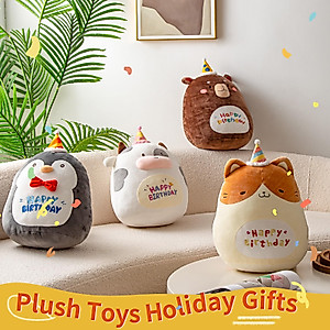 HAIJUNYA 16" Cow Plush Toy Cute Cow Stuffed Animals Soft Pillow Plushies Kawaii Cow Plushie for Girls Boys Kids Birthday Gifts Decor, Halloween, Christmas, Thanksgiving