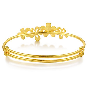 CHOW SANG SANG Chinese Wedding Collection 999.9 24K Gold Price-by-Weight 9.73g Gold Floral Bangle for Women 89224K