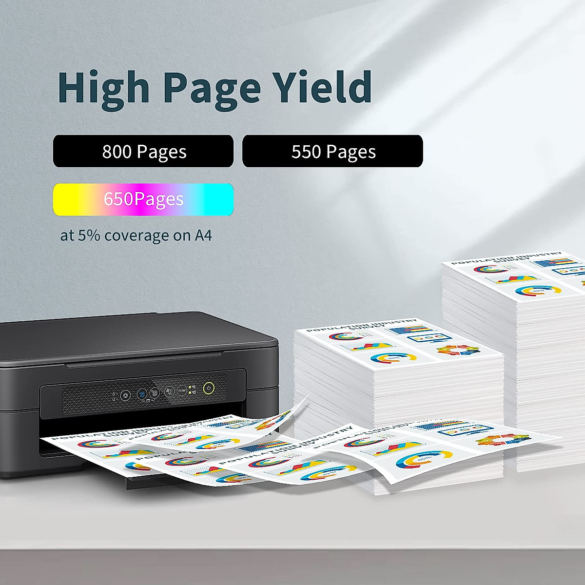 OINKWERE Remanufactured 302XL Ink Cartridge Replacement for Epson 302 Ink Cartridges 302 XL T302XL T302 to Use with XP-6000 XP-6100 XP6000 XP6100 Printer (5-Pack)