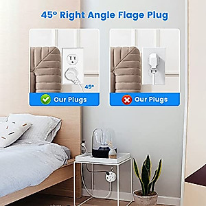 YAWMLYE 2000w Surge Protector Power Strip - 6 Ft Retractable Extension Cord 4 Outlet 2 USB Ports Flat Plug Portable Black Power Strip Cruise Ship Essentials for Travel Office Home Wall Mount