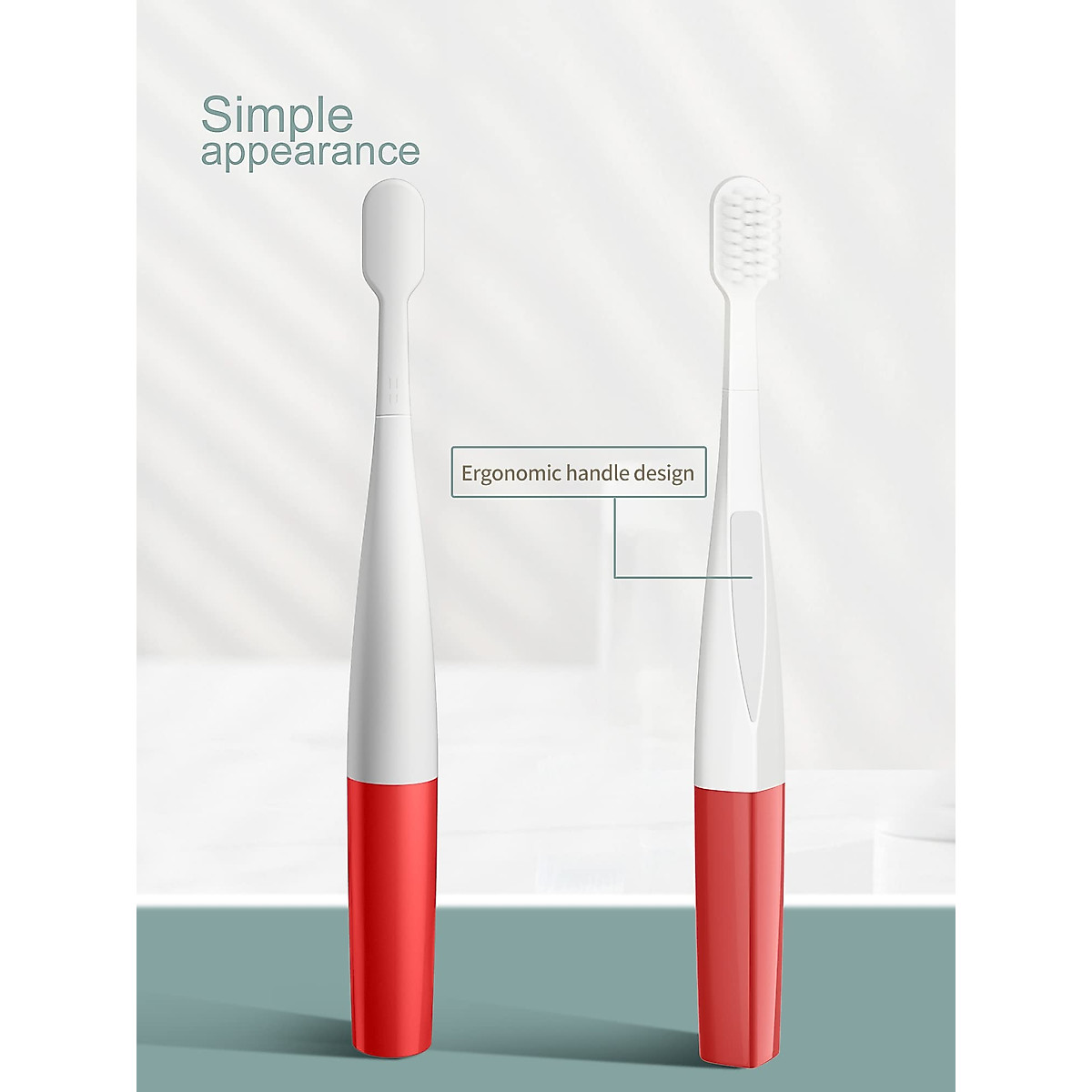 Blenpapa Kids Sonic Electric Toothbrush with Battery Powered 31000VPM High Vibration, Soft Bristles, Red