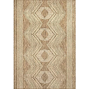 nuLOOM Ranya Tribal Indoor/Outdoor Area Rug, 6' 7" x 9', Light Brown