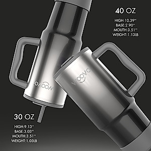 30oz Tumbler with Handle and Straw, Insulated Coffee Mug with Splash Proof Lid, BPA Free Reusable Double Wall Stainless Steel Water Cup, Keep Beverages Cold Hot for Hours, Gradient Grey