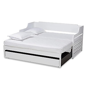 BOWERY HILL White Expandable Twin Size to King Size Daybed