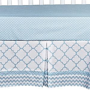 Trend Lab Blue Sky 3 Piece Crib Bedding Set, Can Be Used As A Blanket Or A Playmat for Tummy Time, Includes Quilt, Fitted Crib Sheet and Skirt