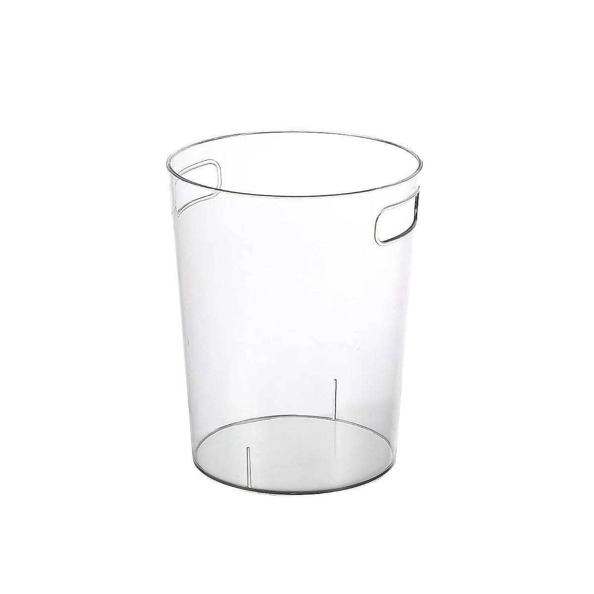 NDNCZDHC Clear Trash Can Plastic Wastebasket Round Garbage Container Bin with Handles for Bathroom, Bedroom, Kitchen, College Dorm, Office, Craft Room, 18x27x21.5cm