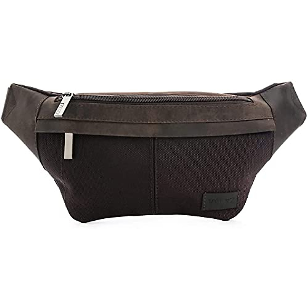 VELEZ Top Grain Leather Black Matte Backpack + Brown Fanny Pack for Men