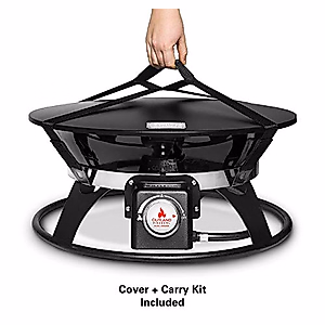 Outland Living Portable Propane Fire Pit, 21-inch, 58,000 BTU with Fire Pit Cover & Carry Kit, Smokeless Gas Firebowl | Perfect for Camping, Patio, Backyard, Tailgating, Deck, RV| Black 863 Cypress