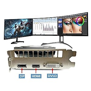 SAPLOS GeForce GTX 1050 Ti Gaming Graphic Card,4G,128 Bit,GDDR5,Video Card for PC,PCI Express X16 3.0 with Dual Cooling Fans for Computer Gaming GPU,DisplayPort,HDMI,DVI-D,Support 8K,DirectX 12