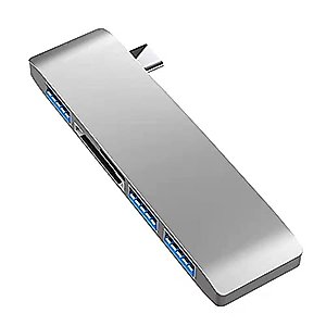 USB Hub Adapter, 5-in-1 USB C Adapter with USB C, 3 USB 3.0 Ports, Micro SD, SD Multiport Adapter Compatible for Mouse, Keytboard, USB Flash Drive and More