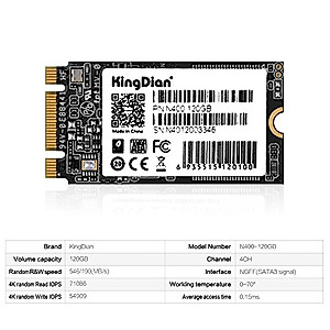 KingDian M.2 NGFF SSD 120GB 240GB 512GB 1TB Solid State Drive Disk 2242 for Desktop PCs and MacPro (120GB)