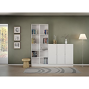 Tvilum Element 5 Shelf Narrow Bookcase, White
