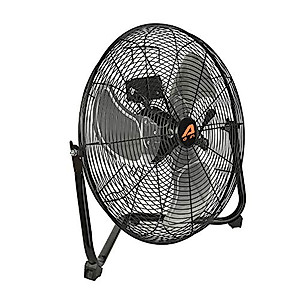 Aain(R AFAN10 20'' High Velocity Floor Fan, 6000 CFM Heavy Duty Metal Floor Fans,3 Speed Settings, Black