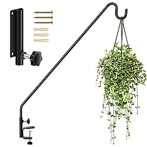 Ointo Garden Heavy Duty Deck Hook, Single Piece Solid Rod, Adjustable-360 Degree Rotary,Wall Hanging, for Bird Feeders, Planters, Suet Baskets, Lanterns, Wind Chimes, Potted Plants & More!