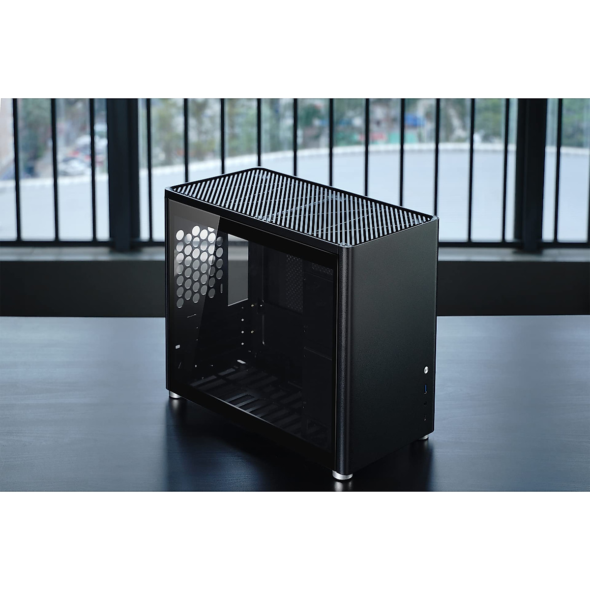 JONSBO D30 Black Mini Micro ATX Tower Computer Case, Aluminum Panel, Glass Side Windows,Simplicity MATX case,240 Liquid Cooling & 168mm Air Cooling, 355mm gpu Support,Black pc case