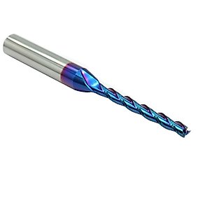 CNC Router Bit 3 Flutes 1/8 inch Cutting Dia 1/4 inch Shank Spiral Solid Carbide End Mill with NACO Coating for Wood Cut Carving Engraving