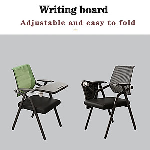 Folding Chair with Desk Attached Adults,Tablet Arm Chair Mesh Office Chair with Lumbar Support,Computer Desk Chair with Tablet Arm Writing Board Table Chair (Color : Blue)