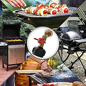 Flameweld Propane Refill Elbow Adapter - Fits QCC1/Type1 Gas Cylinder Tank Coupler, 90 Degrees Propane Refill Pressure Adapter with ON-Off Control Valve, Solid Brass